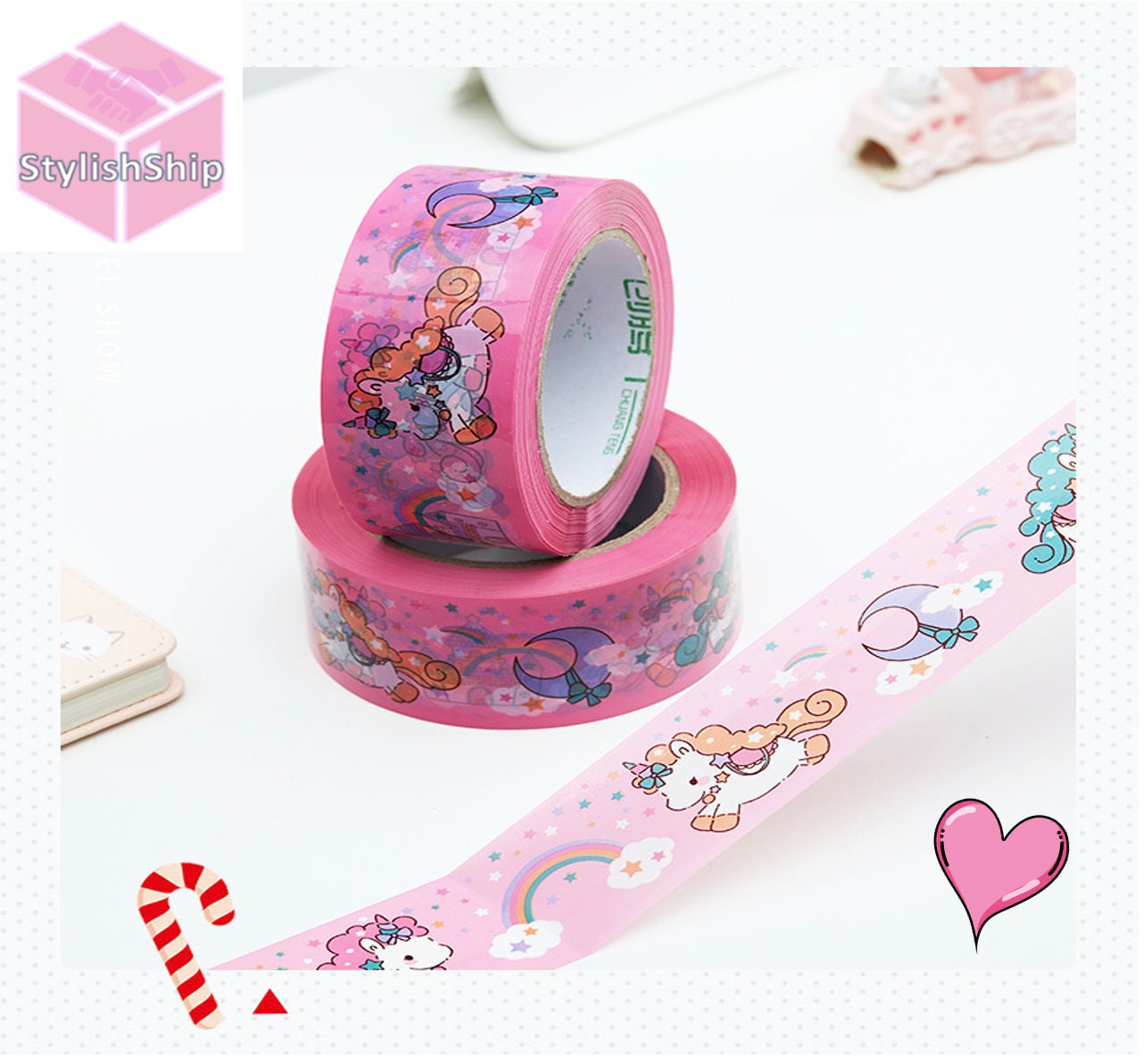 100 Metres Unicorn Packaging Tape Shipping Tape Sticky Roll Dog Print ...