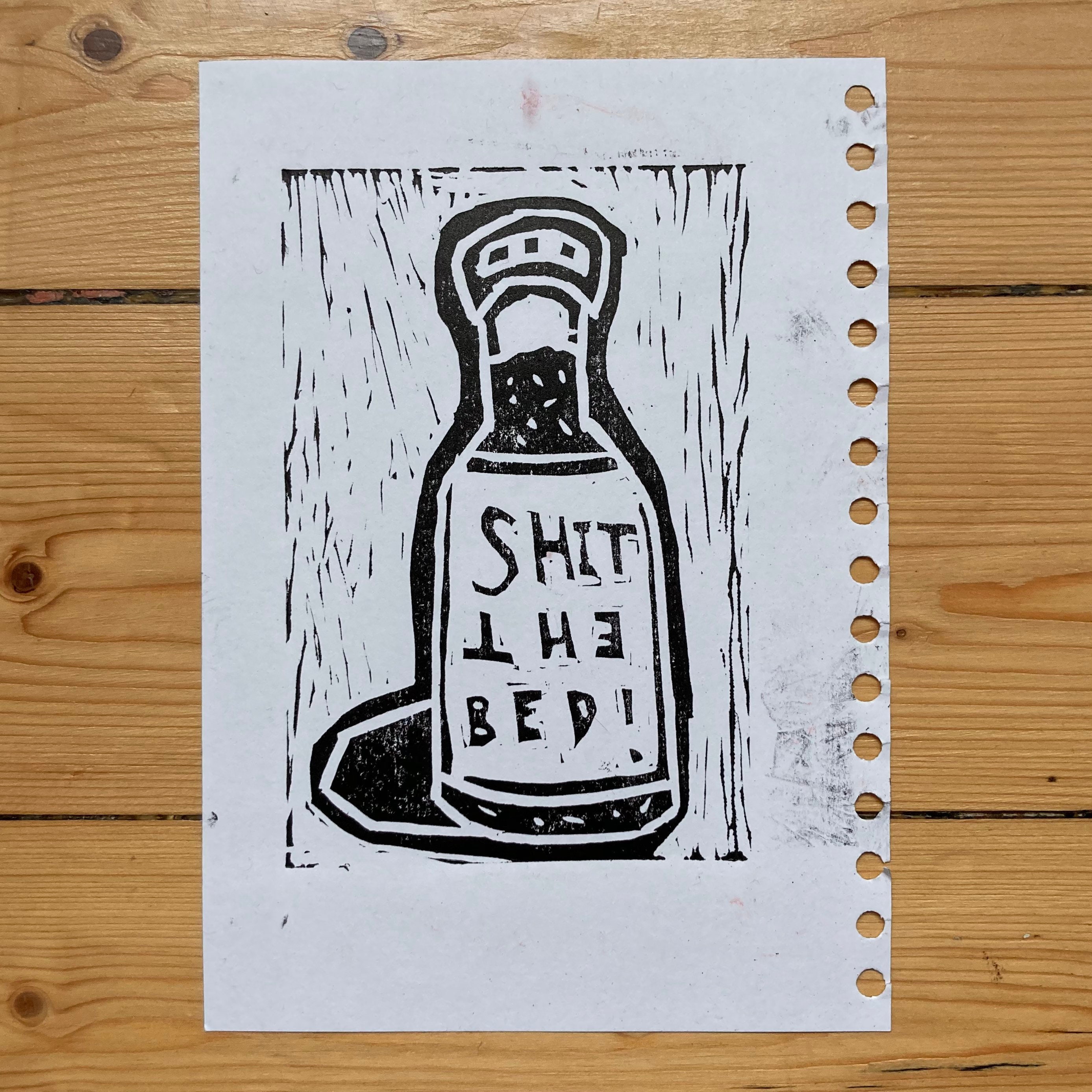 Funny Rude Hot Sauce A5 Lino Prints Black - Etsy UK