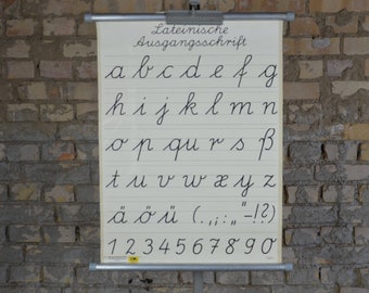 Cursive Wall Chart Vintage - Etsy