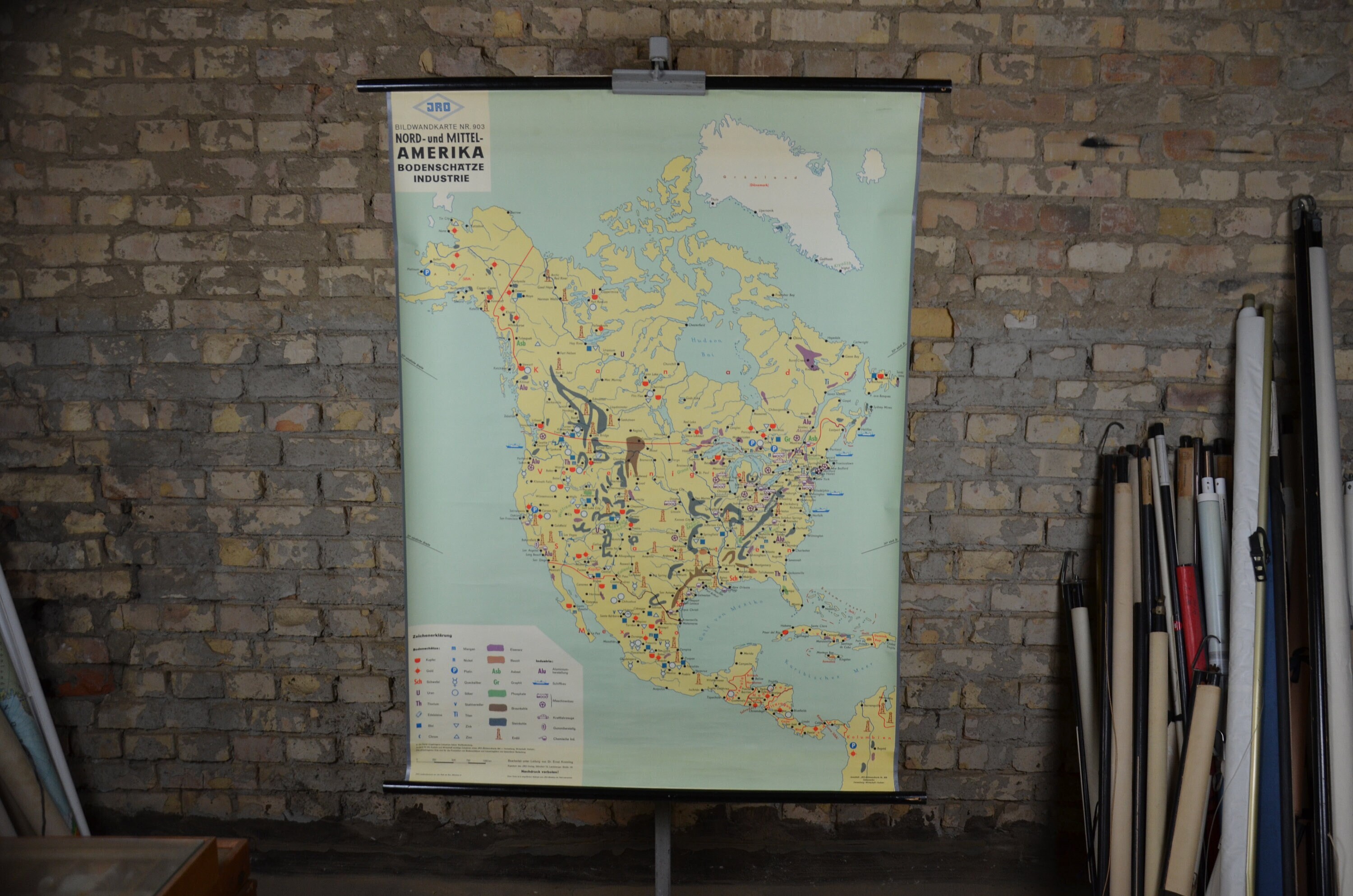 Vintage School Map of North America Natural Resources & - Etsy