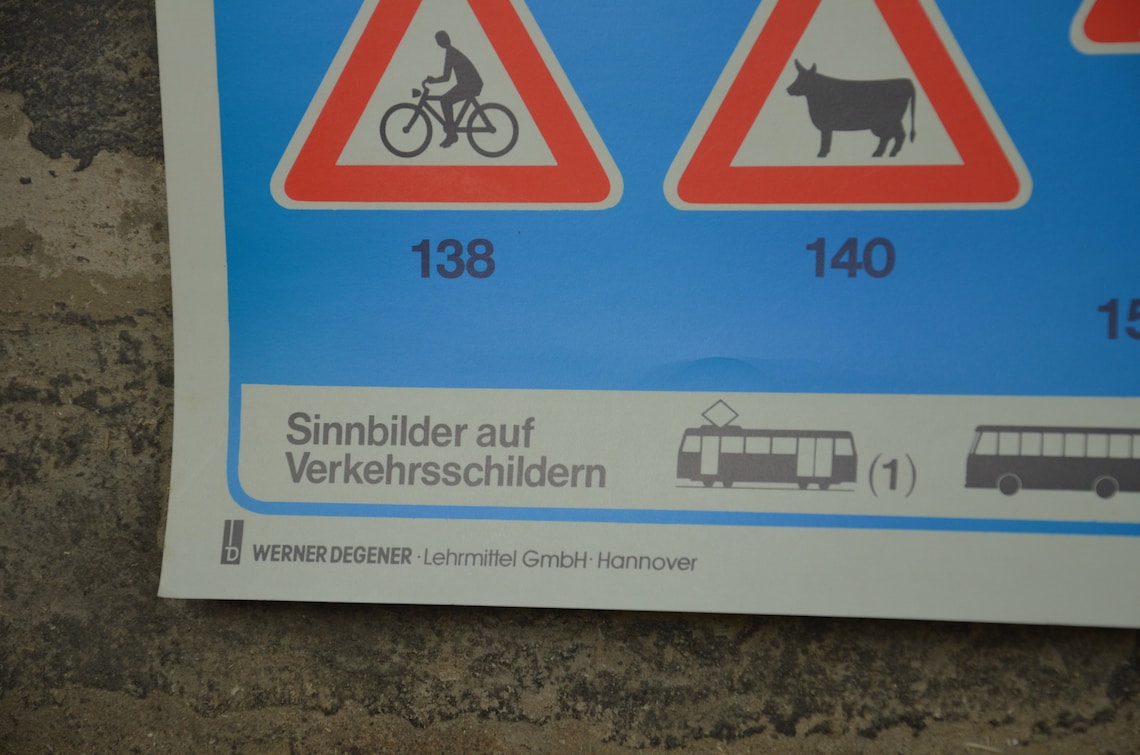 1970s Danger Road Signs Autobahn Germany: Original Vintage - Etsy