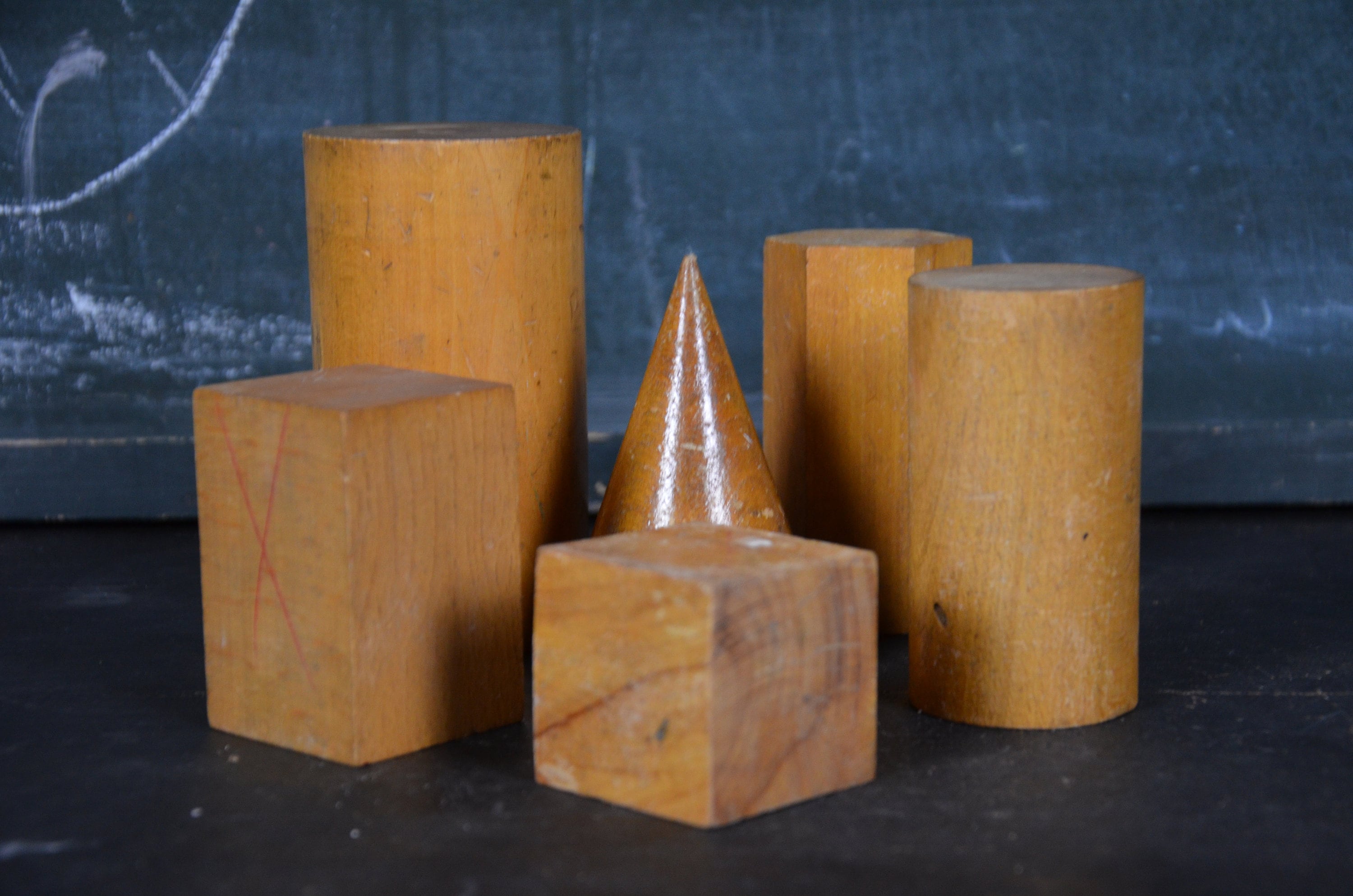 Wooden Shapes, Set of 1800s Geometric Classroom Models: Original ...