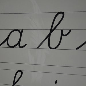 Lowercase Cursive Alphabet: Original Vintage 1970s Small School Wall ...