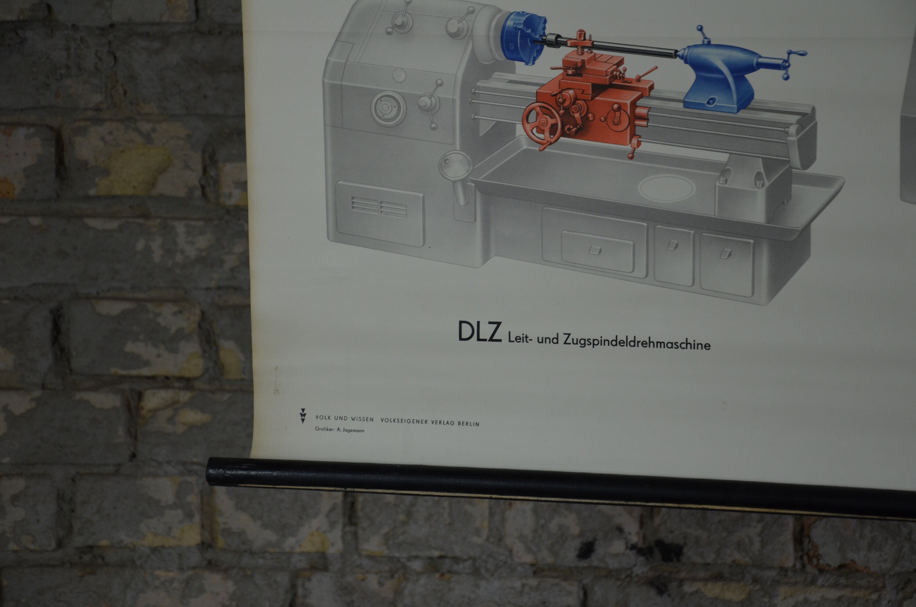 Types of Lathes: Original Vintage German 1960s Educational Poster ...