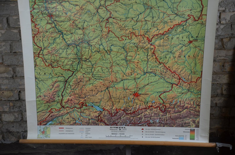 Large Map of East / West Germany BRD & DDR: Original Vintage - Etsy