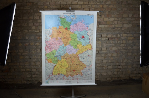 1992 Map of Reunited Germany Länder: Original Vintage 1990s - Etsy