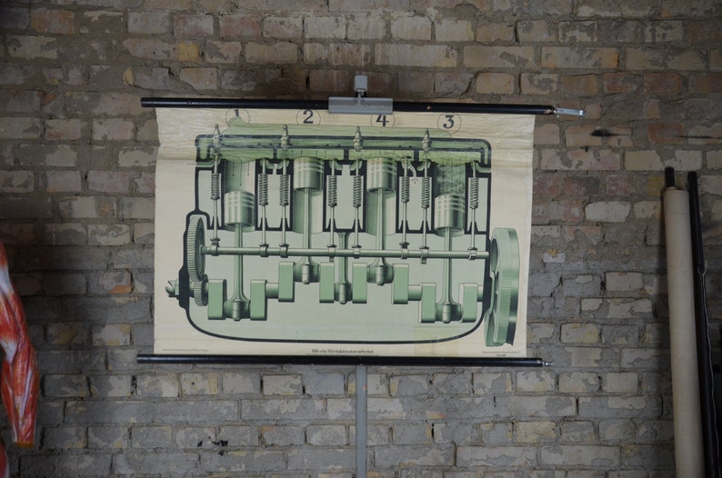 Four-stroke Petrol Engine Cutaway: Original Antique 1920s - Etsy