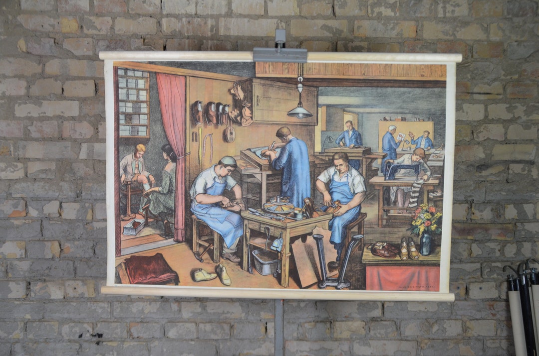 Shoemaker's Workshop, Cobbler: Original Vintage 1950s Austrian ...