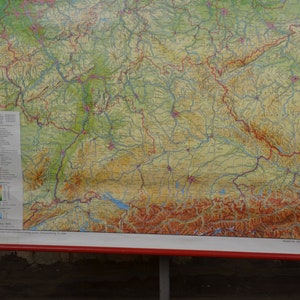 Large 1990 Topographic Map of Germany: Original Vintage 1990s German ...