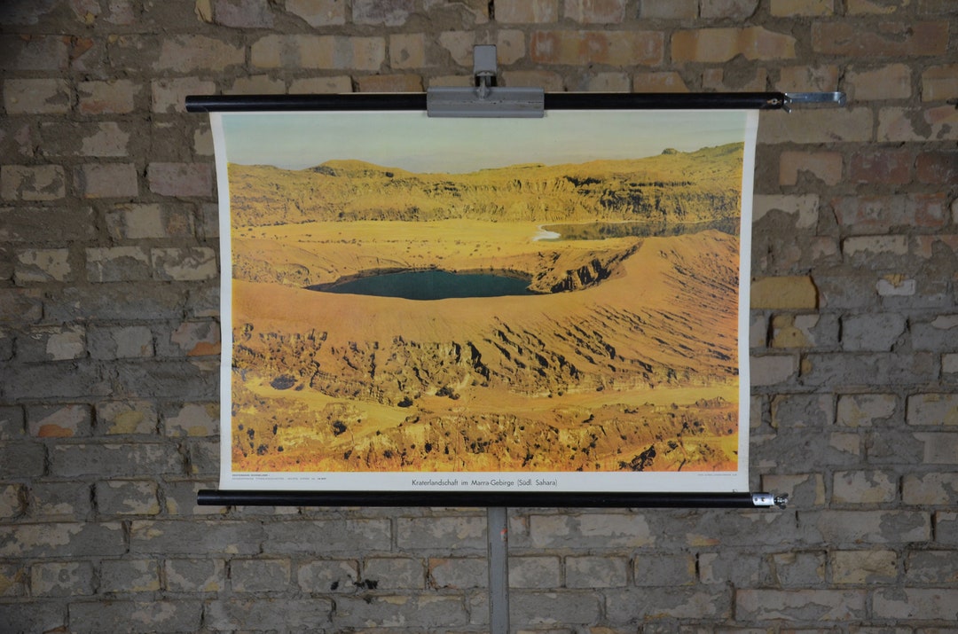 Volcanic Craters, Marrah Mountains, Southern Sahara: Original Vintage ...