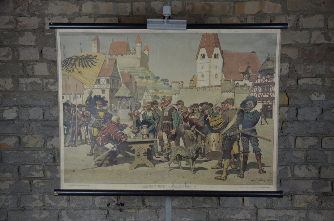 German City, 1600s, Landsknecht: Original Antique 1890s German School ...