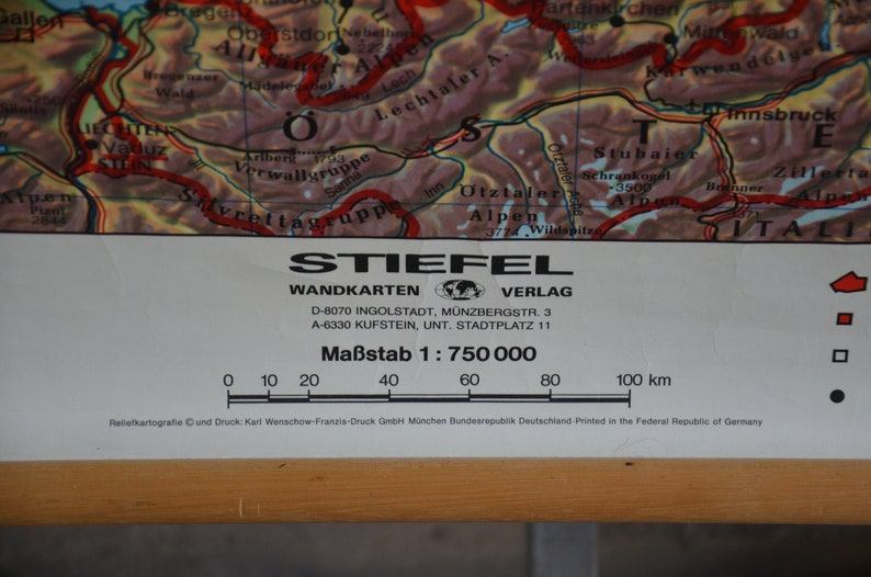 Large Map of East / West Germany BRD & DDR: Original Vintage - Etsy