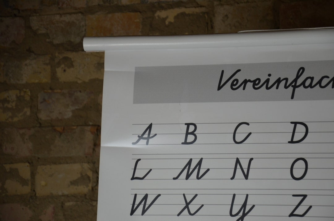 German Alphabet, Cursive Letters: Original Vintage 1990s Large School ...