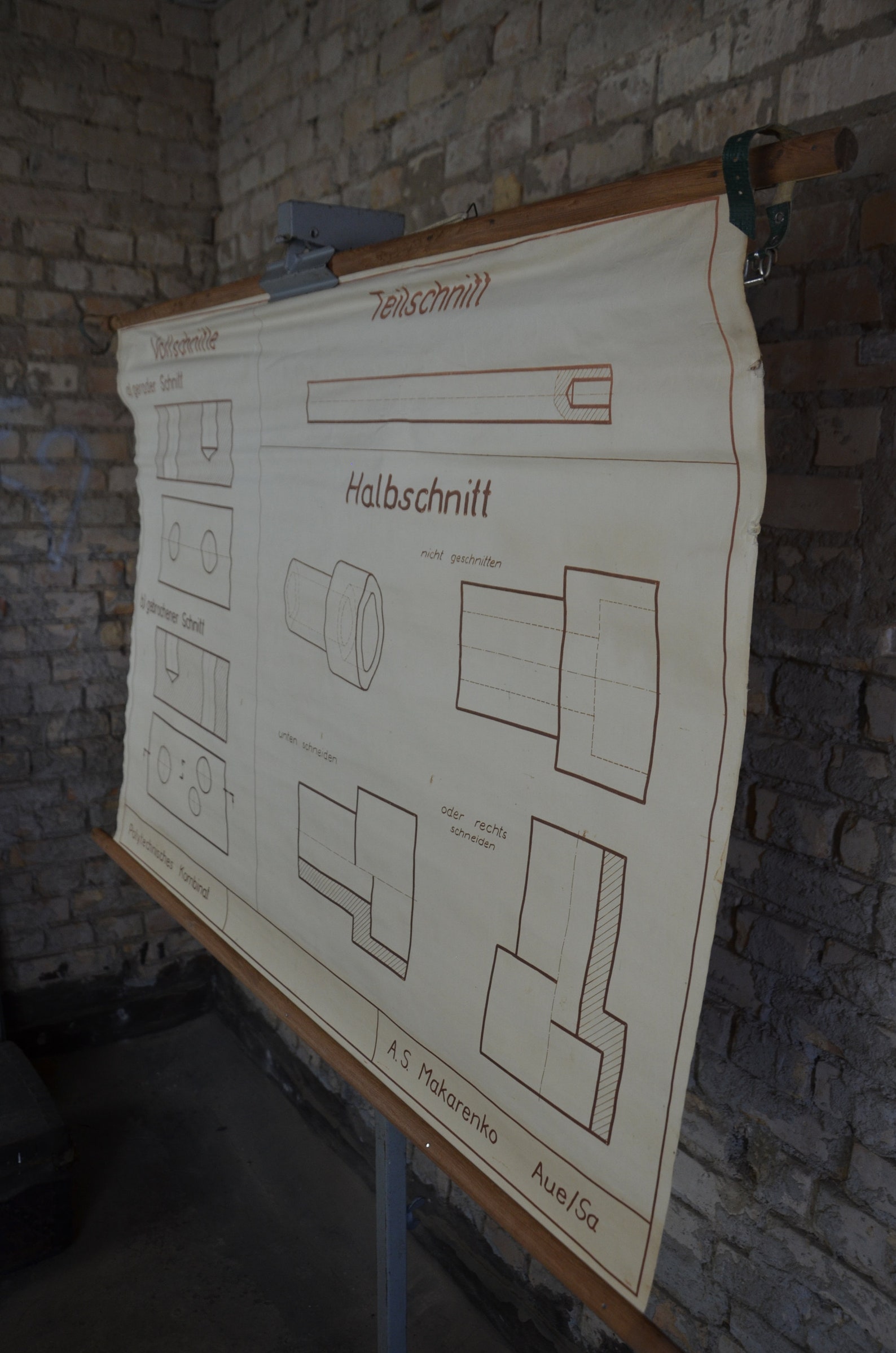 Cross-sections in Technical Drawings, Engineering: Original Vintage ...