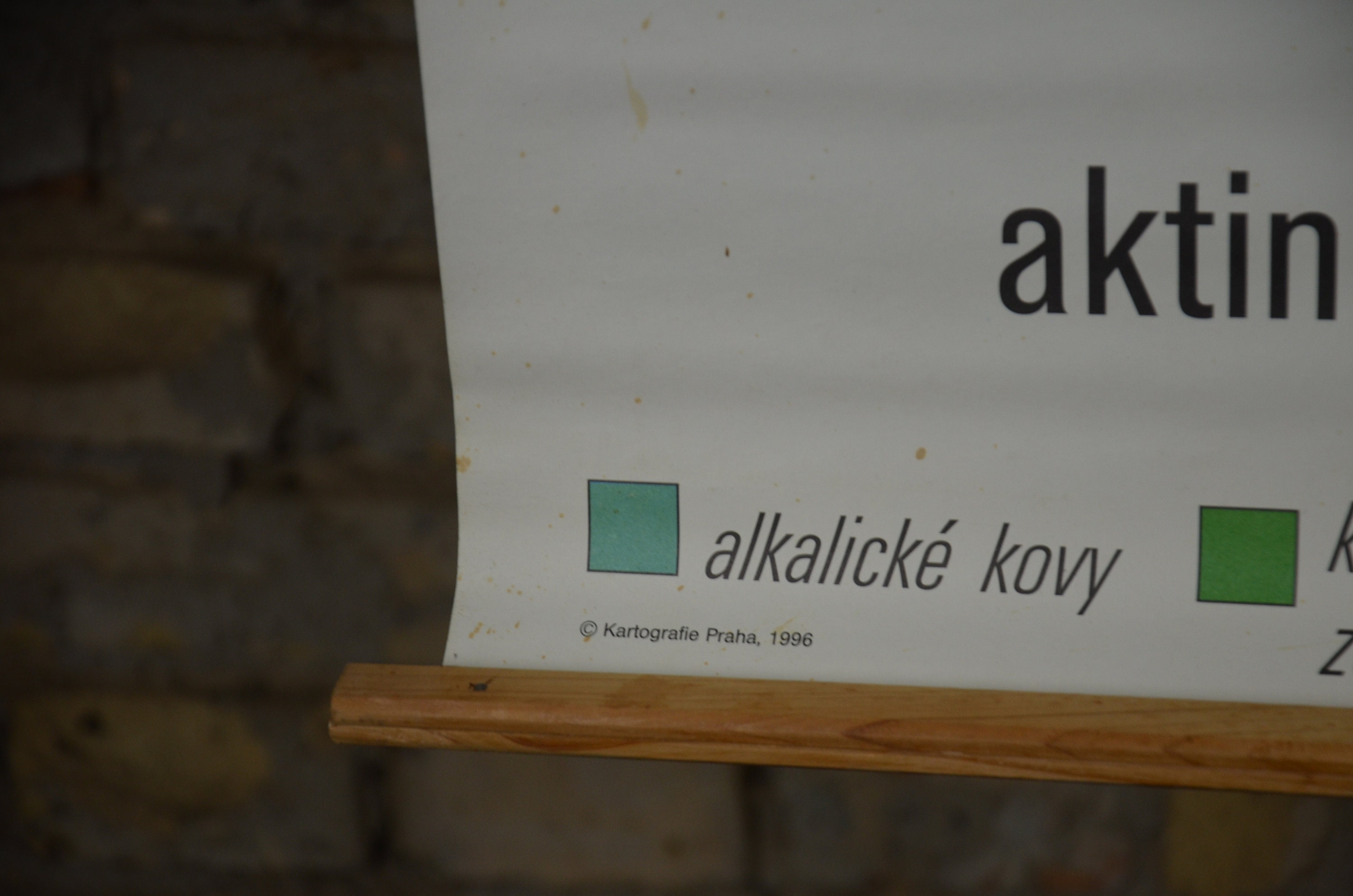 1990s Periodic Table of the Elements: Original Vintage Czech Roll-down ...