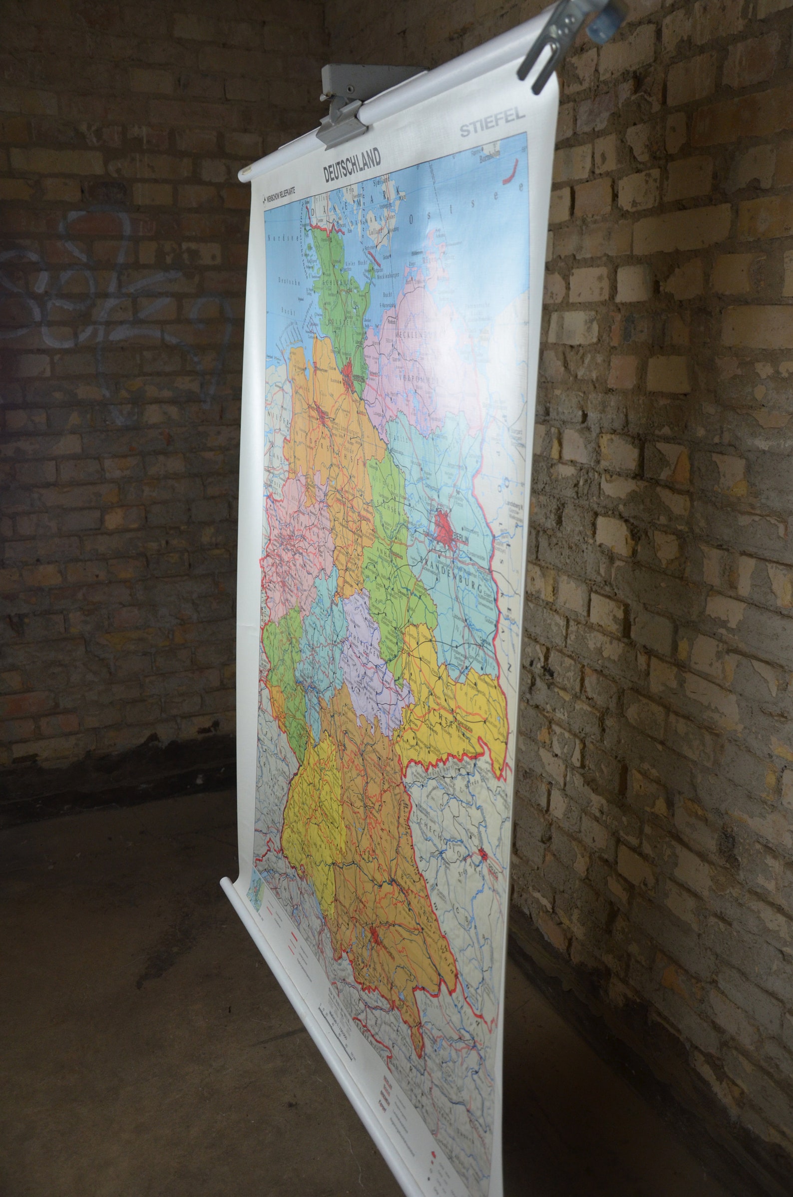 1992 Map of Reunited Germany, Länder: Original Vintage 1990s German ...
