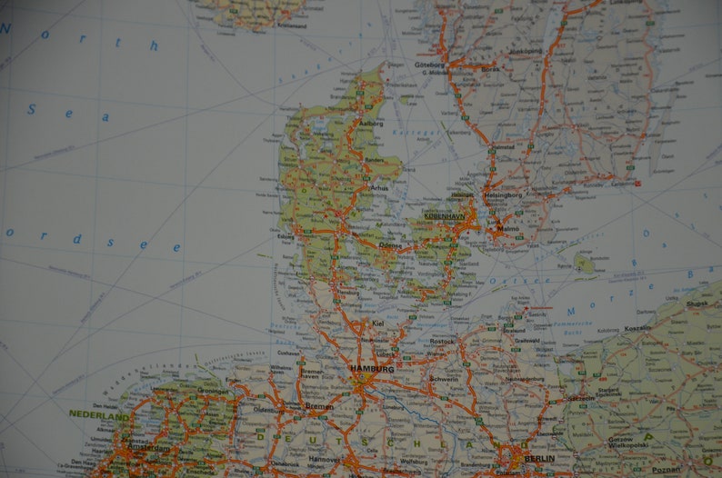 Large Highway Map of Europe: Original Vintage 1990s - Etsy