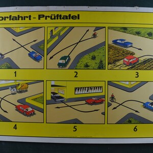 Original Vintage 1960s German Poster Driving Safety Right of Way Nice ...