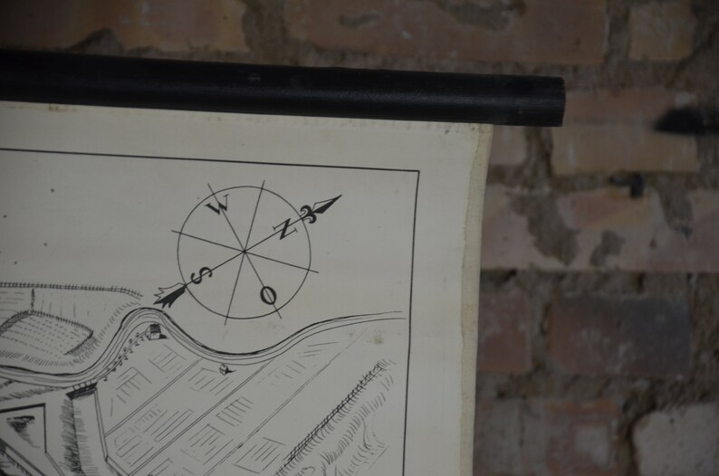 Medieval City Plan: Original Vintage 1950s Large School Wall - Etsy