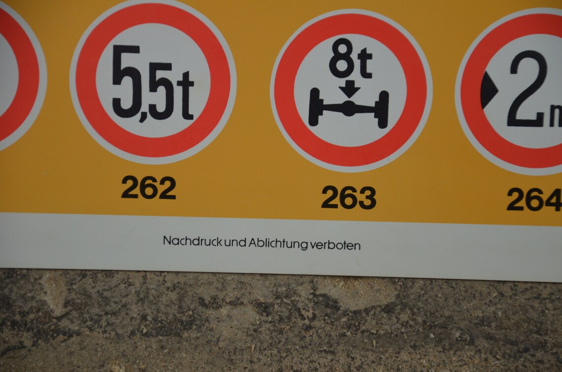 1970s Warning Road Signs, Autobahn, Germany: Original Vintage School ...