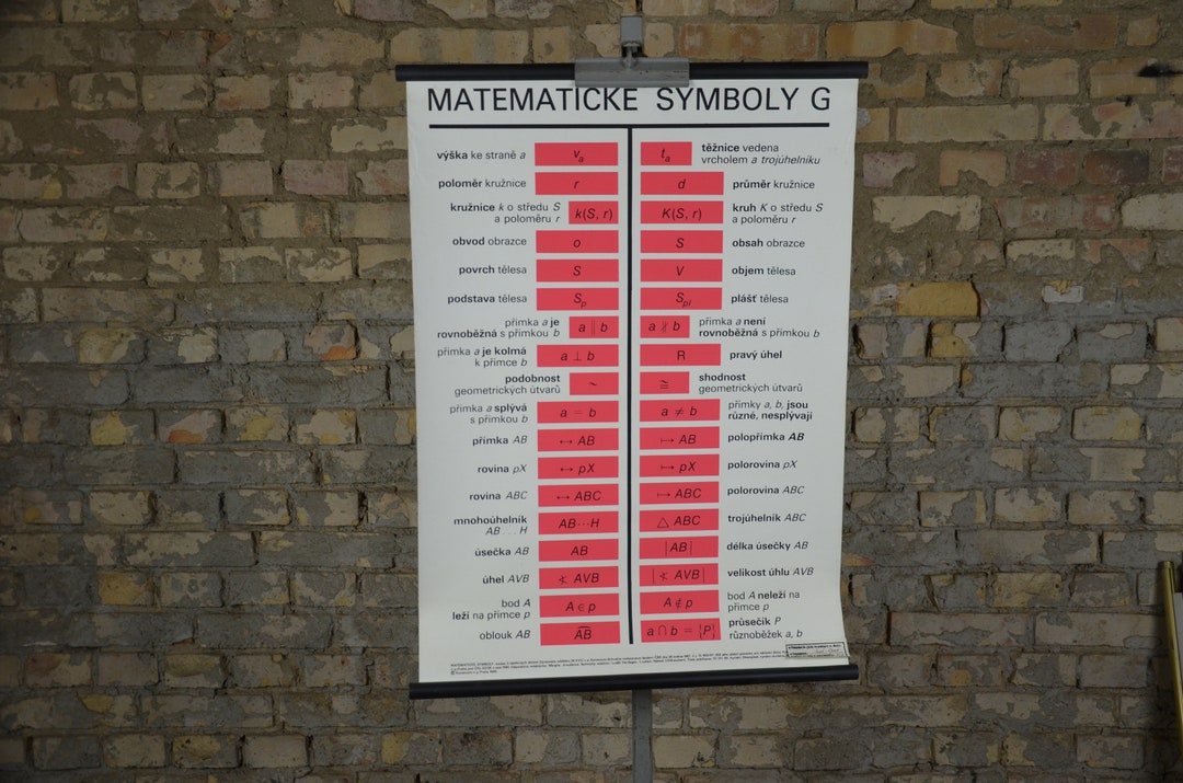Mathematic Symbols, Variables, Constants: Original Vintage 1980s Czech ...