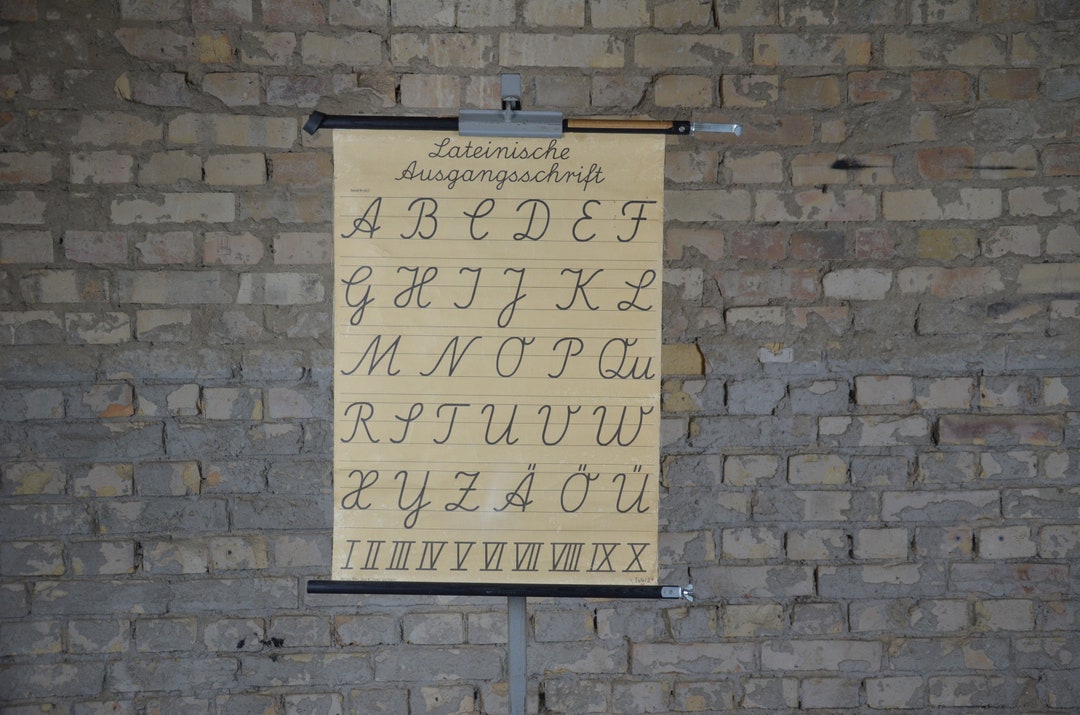 Latin Alphabet, German Language: Original Vintage 1950s Small School ...