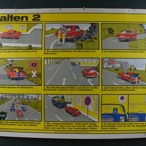 Original Vintage German School Poster: Driving Parking Traffic ...