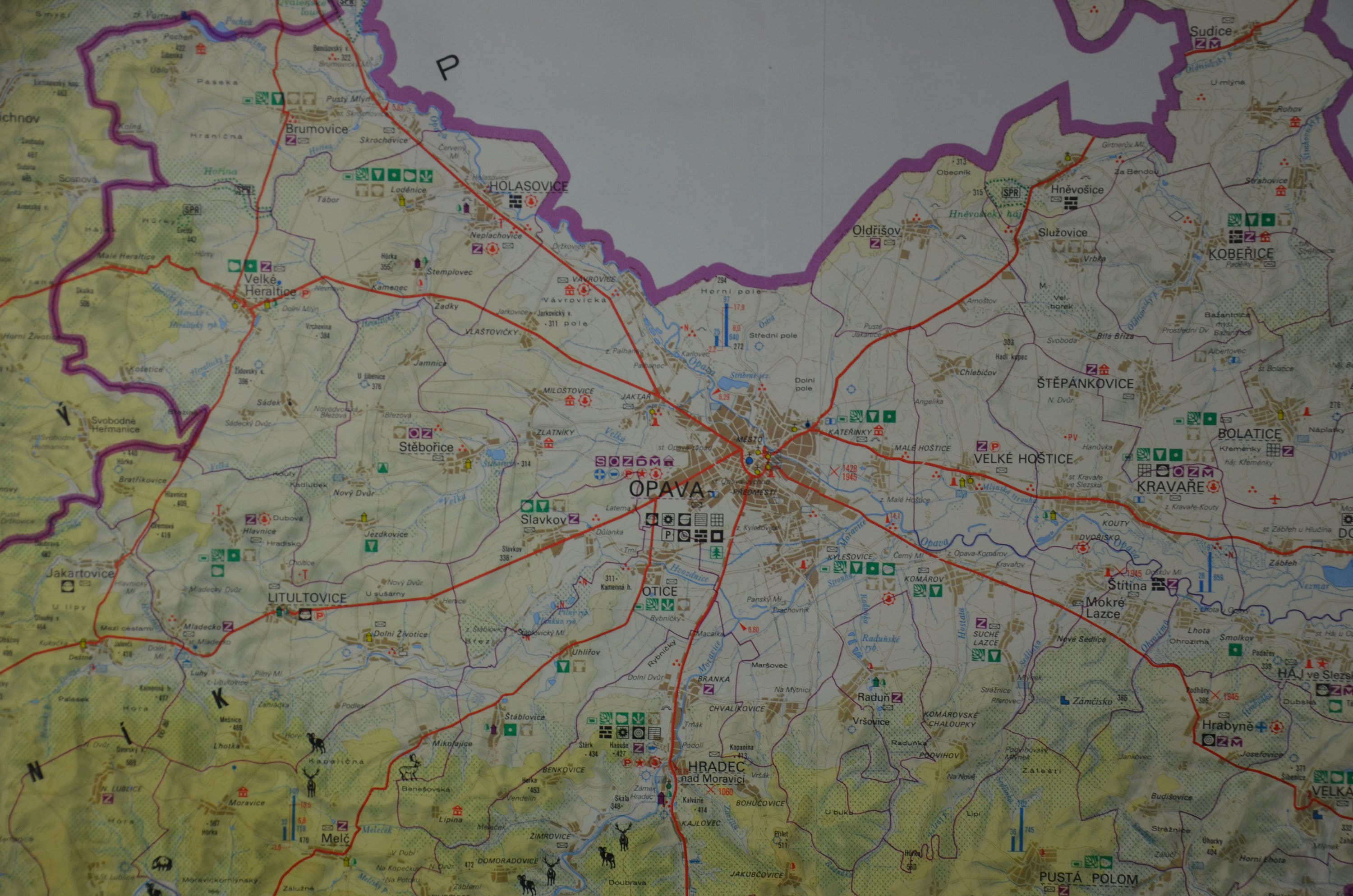 Okres district Opava Huge 1980s Map: Original Vintage Czech - Etsy