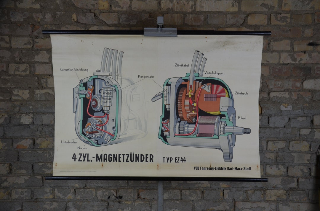 Magneto, Magnetic Ignition: Original Vintage 1960s German Educational ...