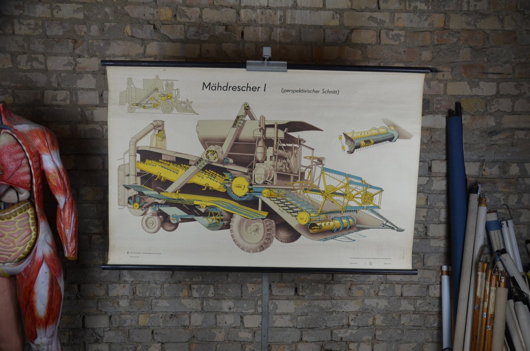 Combine Harvester: Original Vintage 1960s East German Educational ...