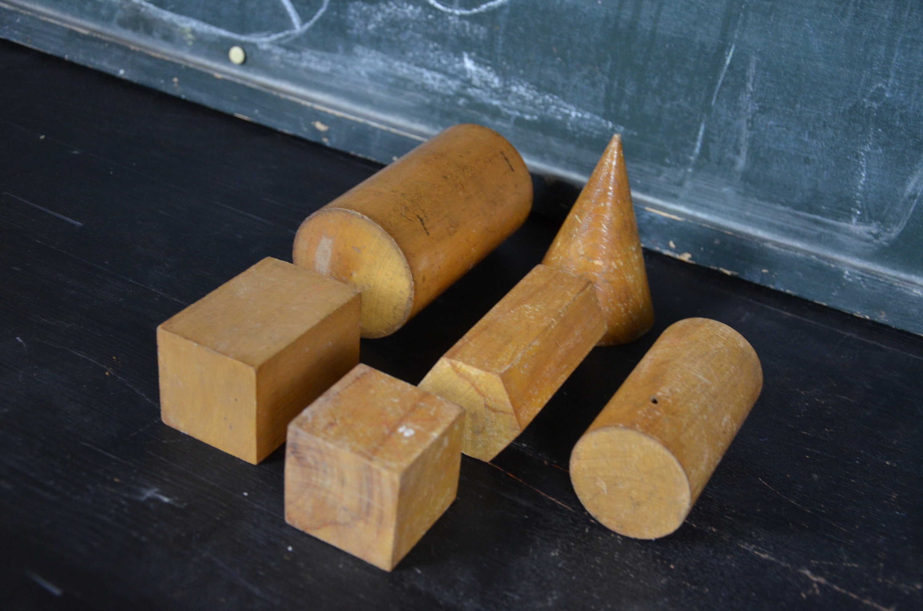 Wooden Shapes, Set of 1800s Geometric Classroom Models: Original ...