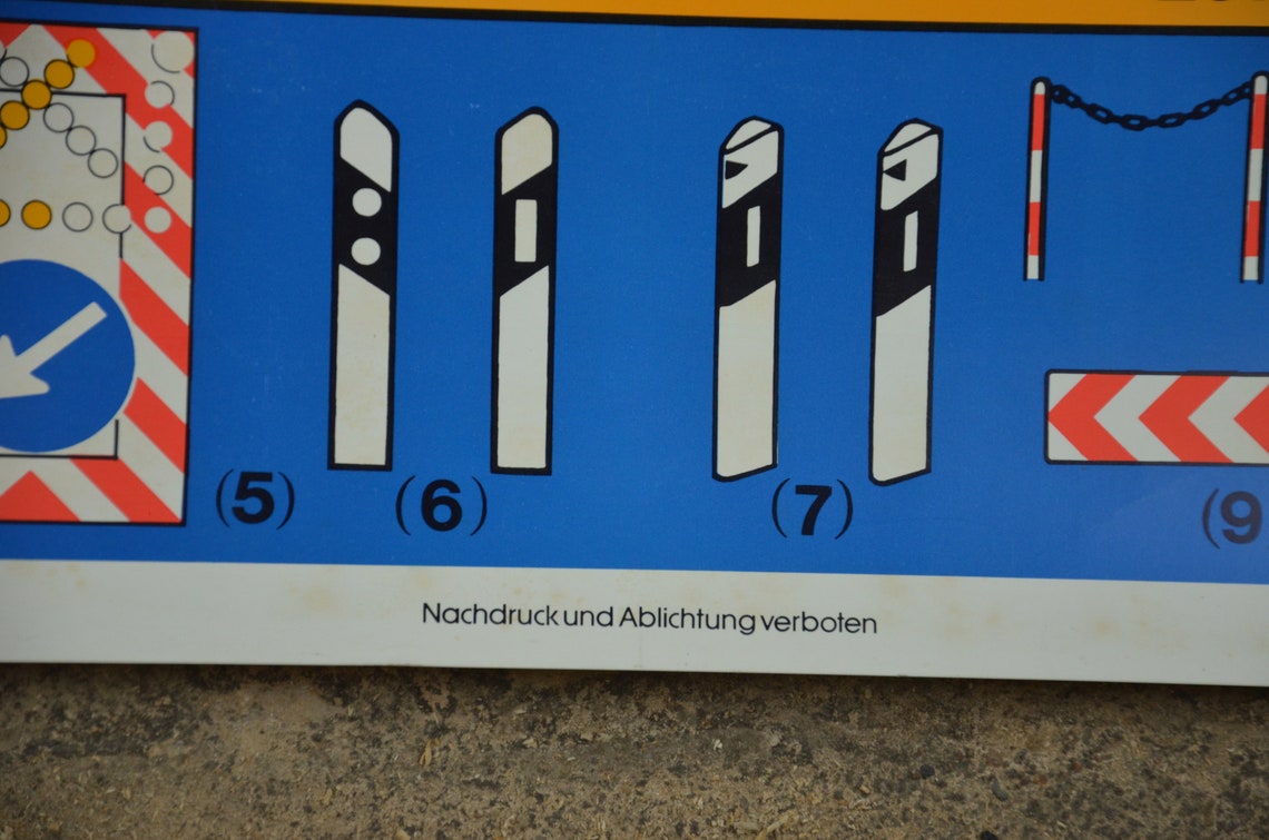 Traffic Signs, Autobahn, East Germany: Original Vintage 1970s School ...