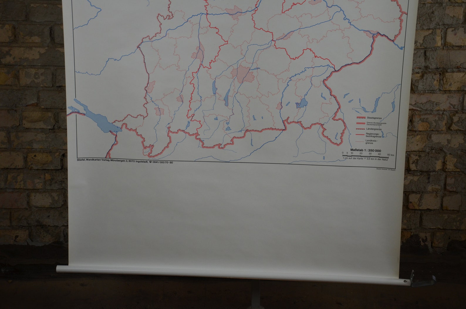 Minimalistic Map of Bayern, Bavaria, Germany: Original Vintage 1990s ...