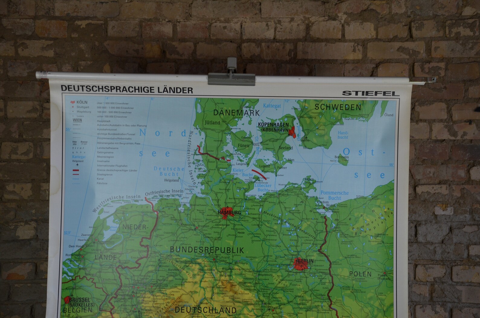 Map of German Speaking Countries: Original Vintage 1980s Educational ...