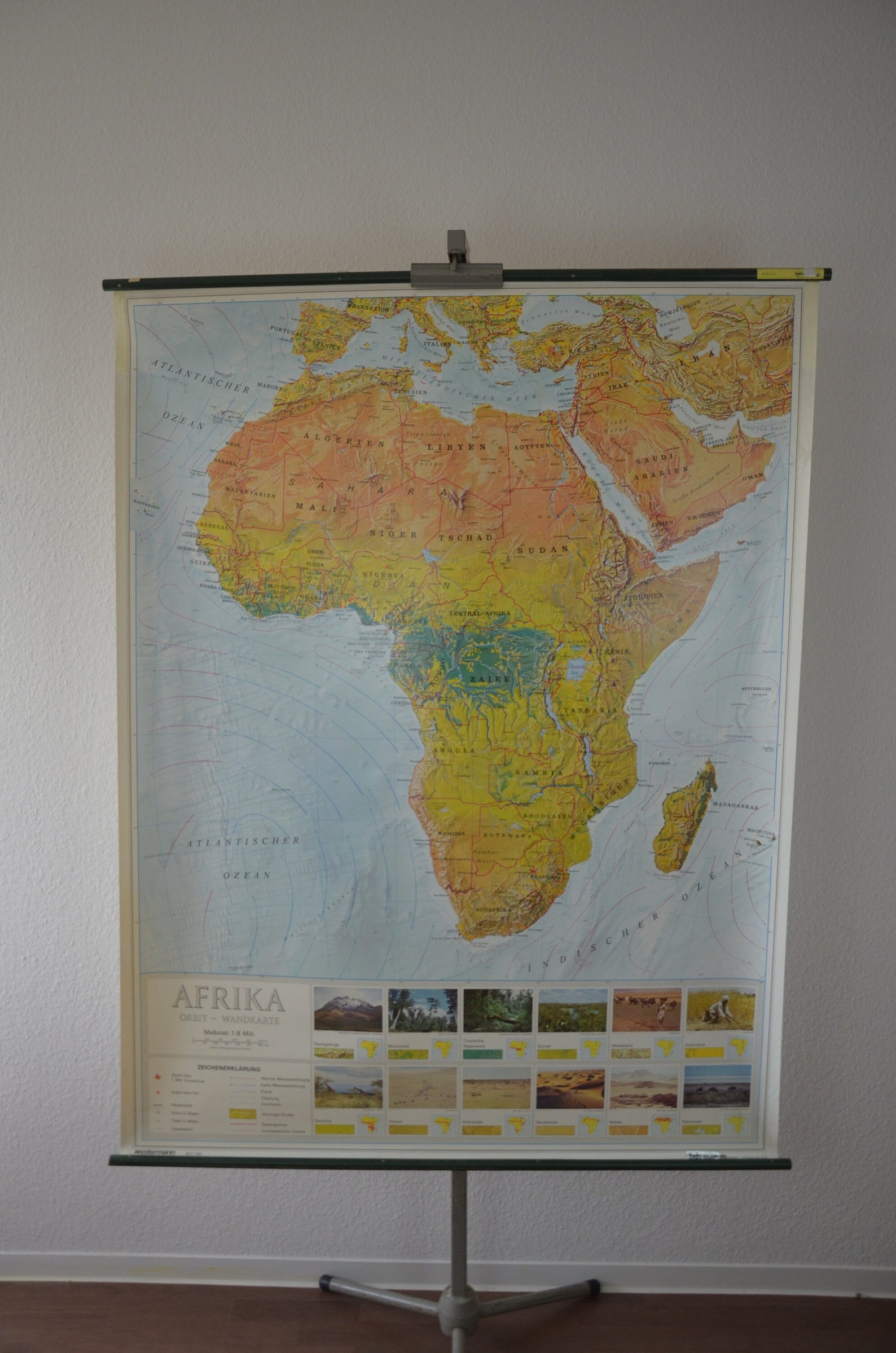 Large Map of Africa: Original Vintage 1970s German Educational - Etsy