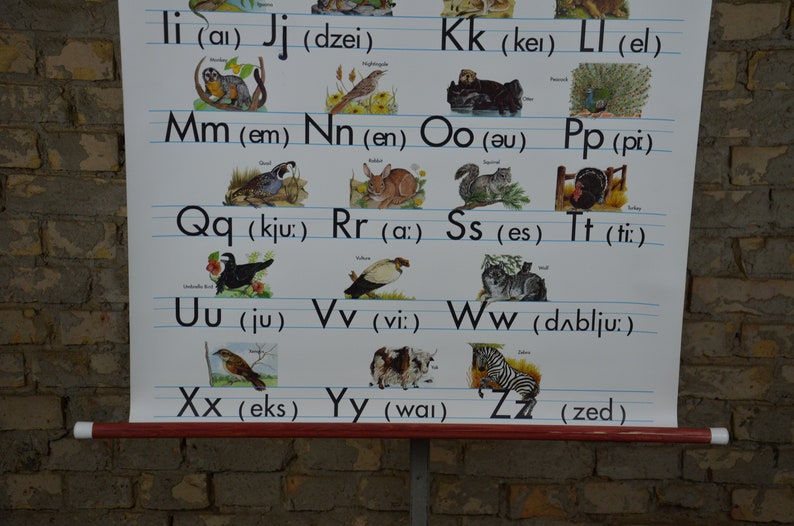 English Alphabet Animals Phonetics: Original Vintage 1990s - Etsy