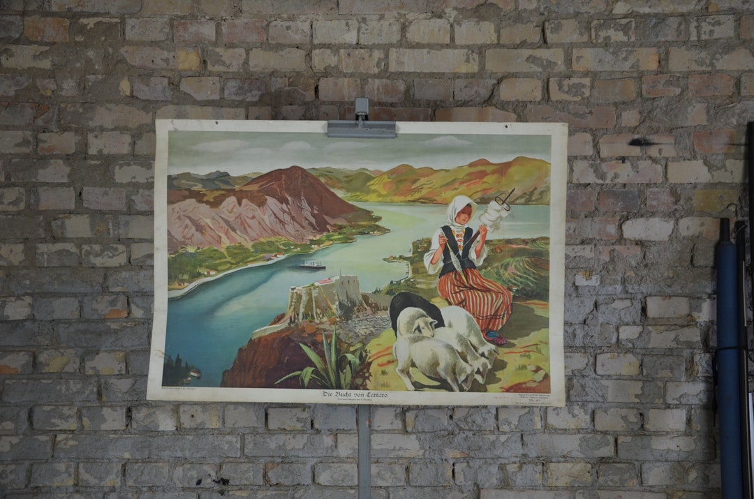 Bay of Kotor, Cattaro, Montenegro: Original Vintage Travel Poster ...