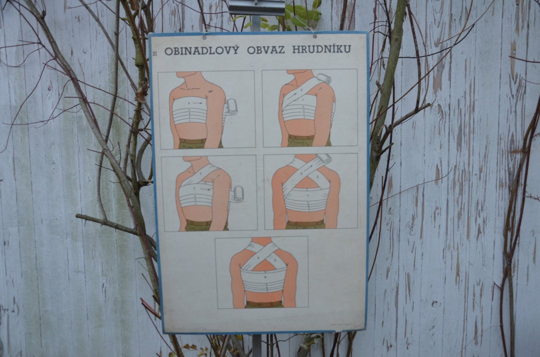 Chest Injury Bandages, Dressings: Original Vintage 1950s Czech ...