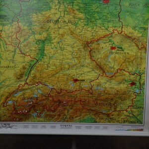Map of German Speaking Countries: Original Vintage 1980s Educational ...