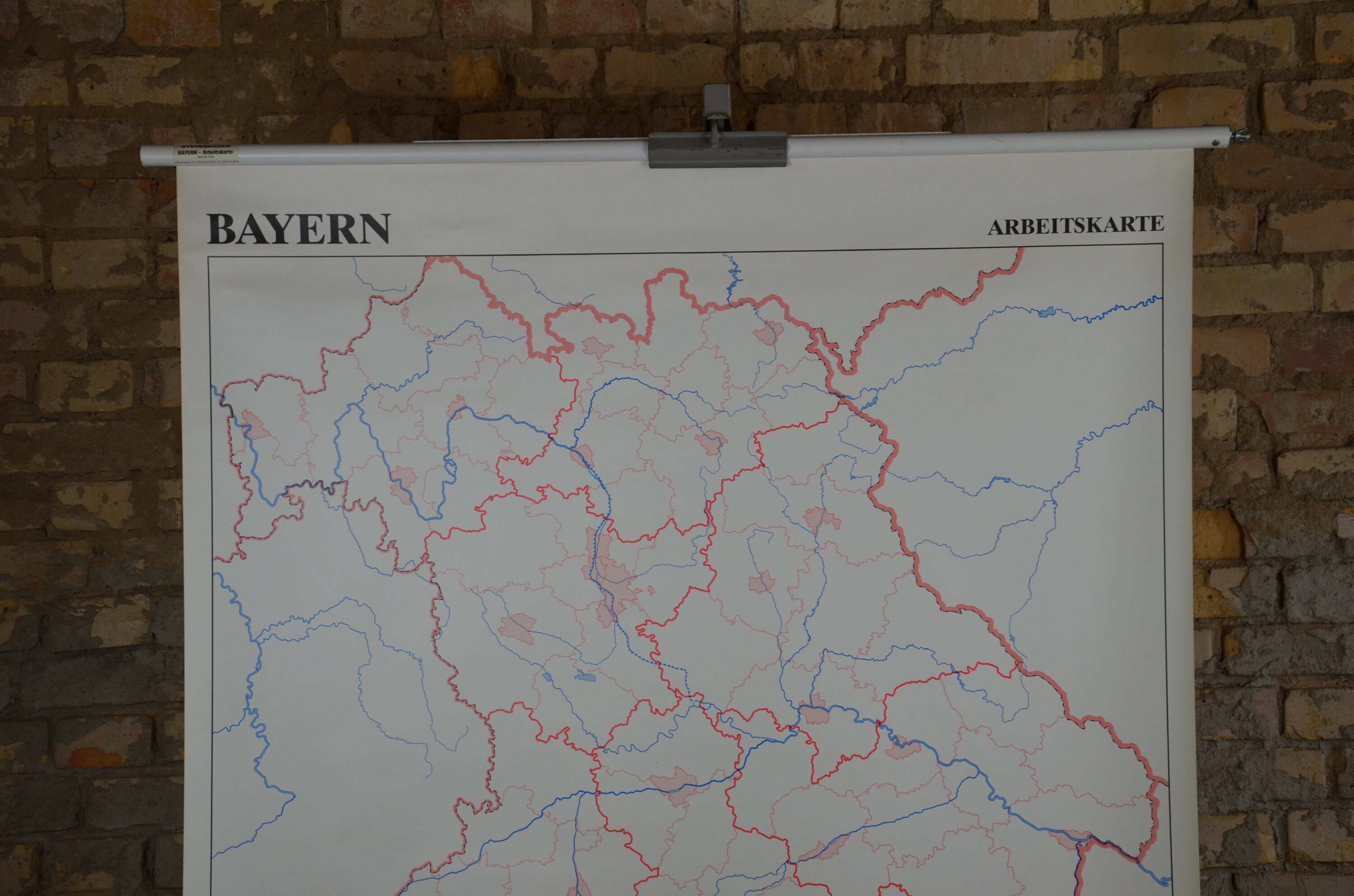 Minimalistic Map of Bayern, Bavaria, Germany: Original Vintage 1990s ...