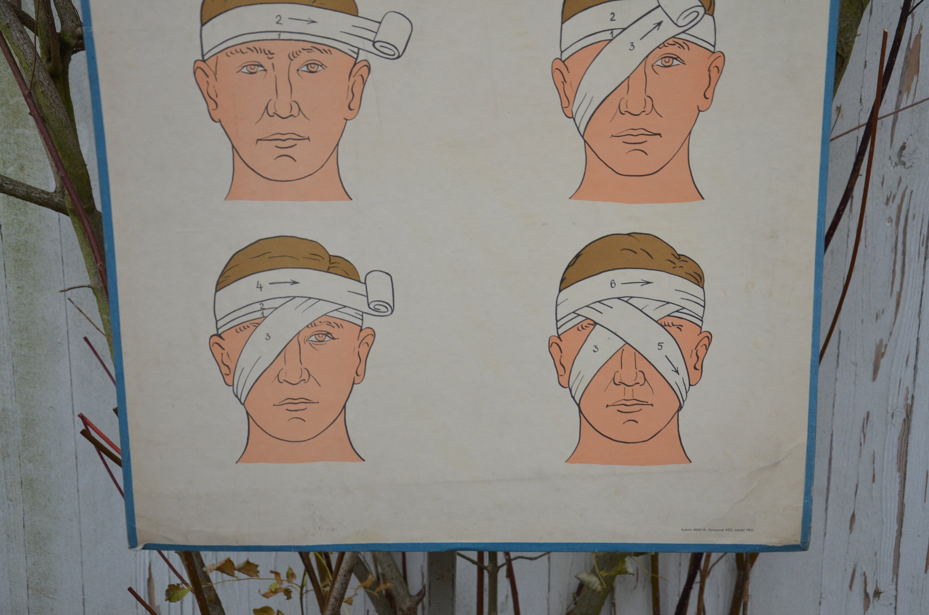Head Injury Bandages: Original Vintage 1950s Czech Educational - Etsy