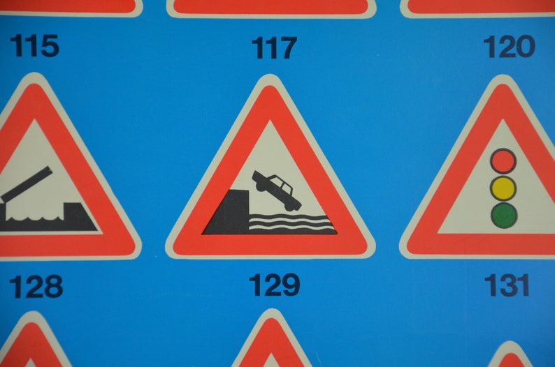 1970s Danger Road Signs Autobahn Germany: Original Vintage - Etsy