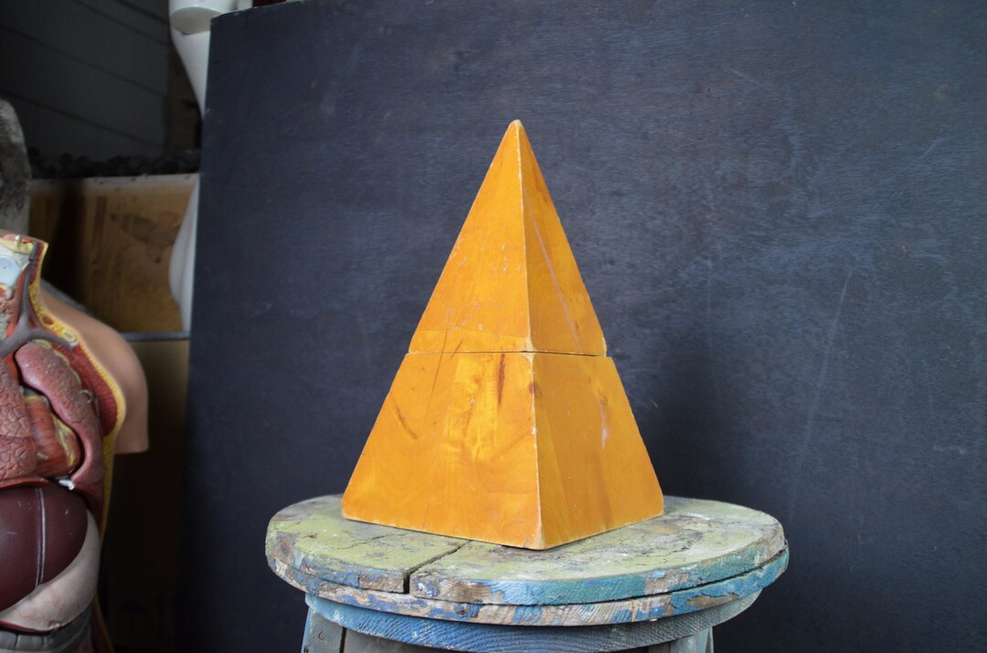 Wooden Pyramid, 1920s Geometric Shape Classroom Model: LARGE Original ...