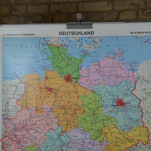 1992 Map of Reunited Germany Länder: Original Vintage 1990s - Etsy
