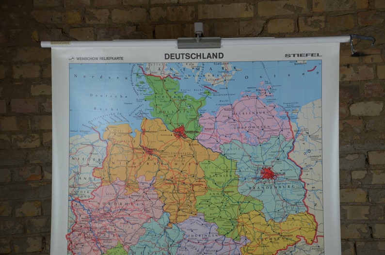 1992 Map of Reunited Germany Länder: Original Vintage 1990s - Etsy