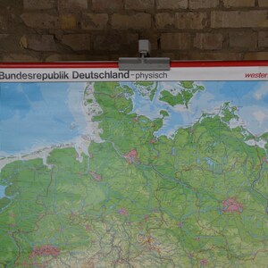 Large 1990 Topographic Map of Germany: Original Vintage 1990s German ...