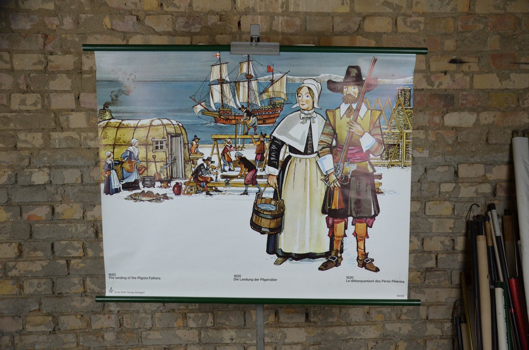 Pilgrim Fathers, Plymouth Colony 1620: Original Vintage 1970s German ...