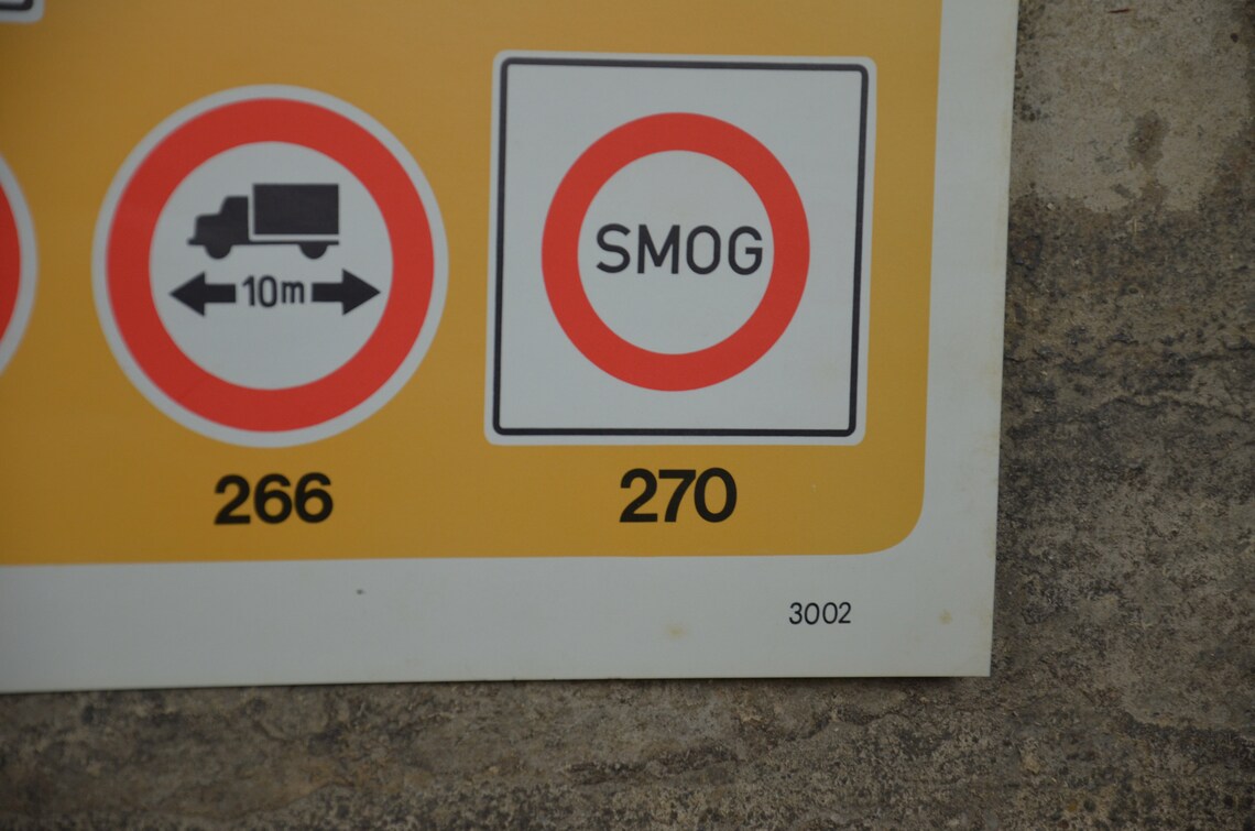1970s Warning Road Signs, Autobahn, Germany: Original Vintage School ...