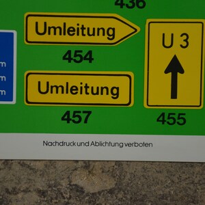 1970s Road Signs, Autobahn, Germany: Original Vintage Large School Wall ...