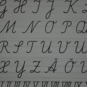 Uppercase Cursive Alphabet: Original Vintage 1970s Small School Wall ...
